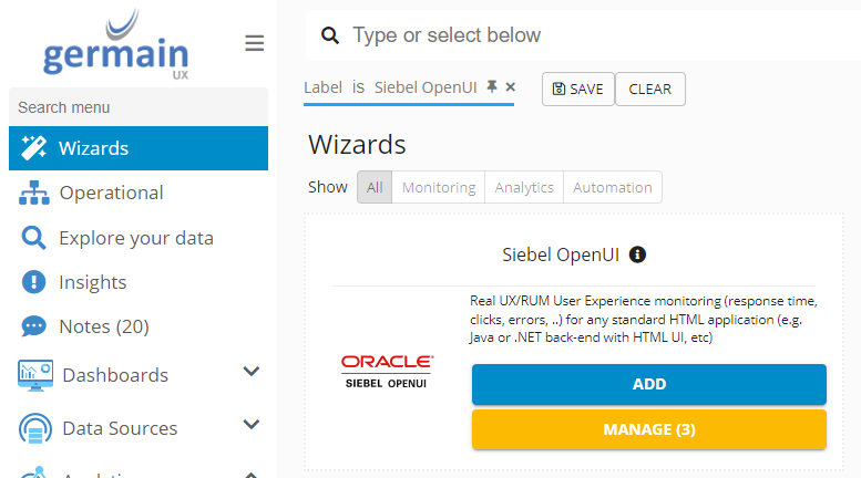 RUM JS Deployment for Oracle Siebel CRM