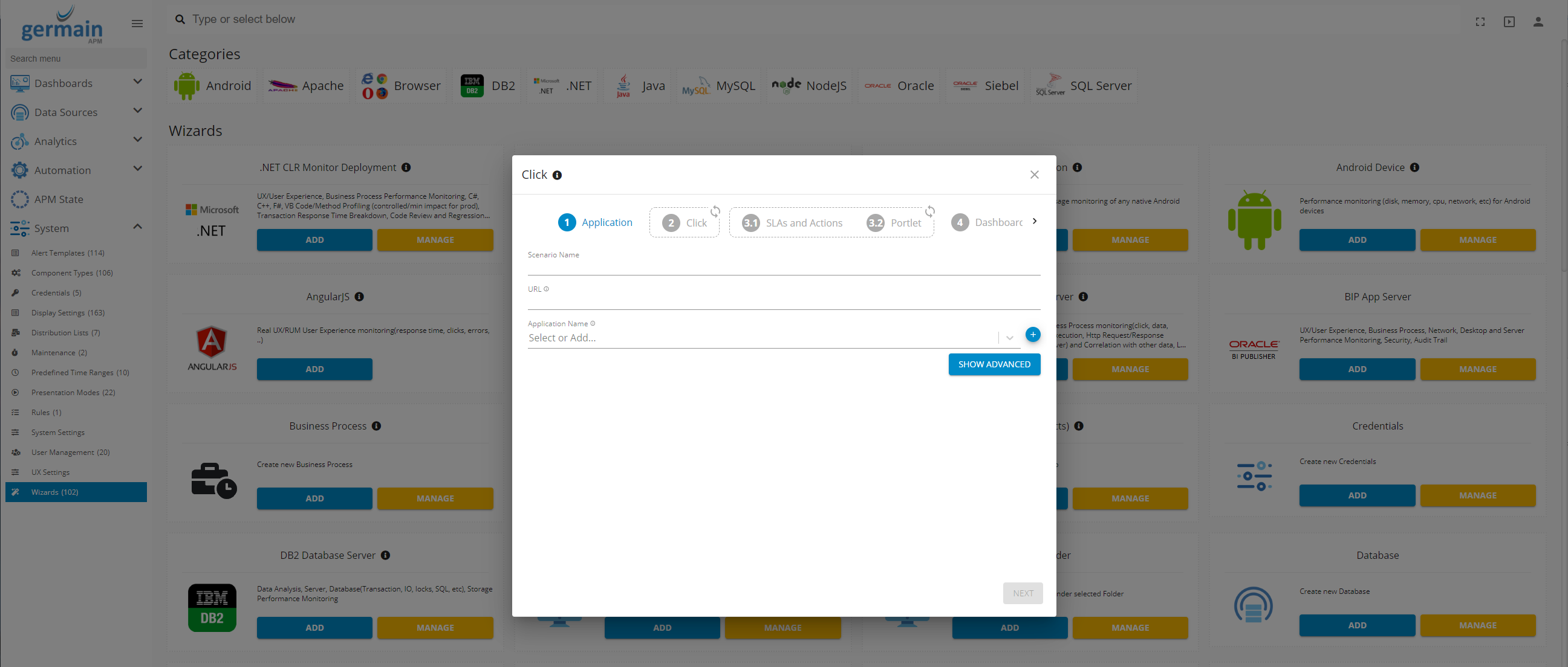 Dashboard - Wizards enhancements